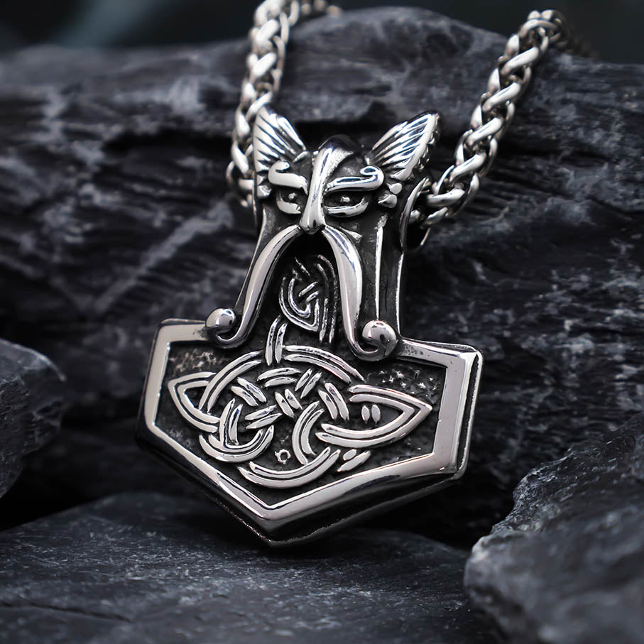 Viking Vegvisir Rune Arrow Pendant - Norse Amulet with Necklace
