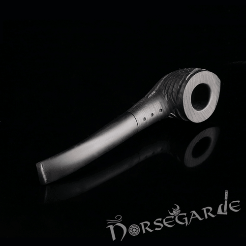 Handcarved Raven Smoking Pipe - Oak