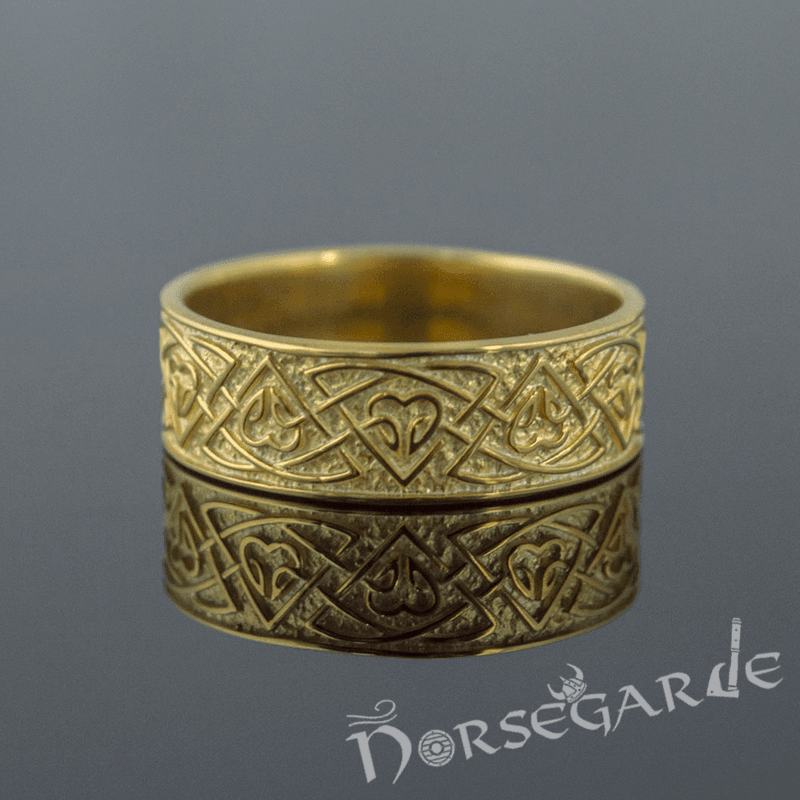 Handcrafted Celtic Ornamental Band - Gold Viking Ring