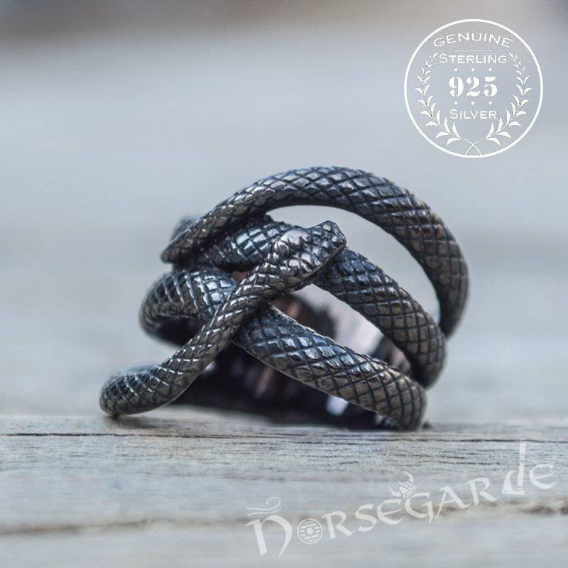 Norse Coiled Jormungandr Ring - STERLING SILVER Handmade Norse Band