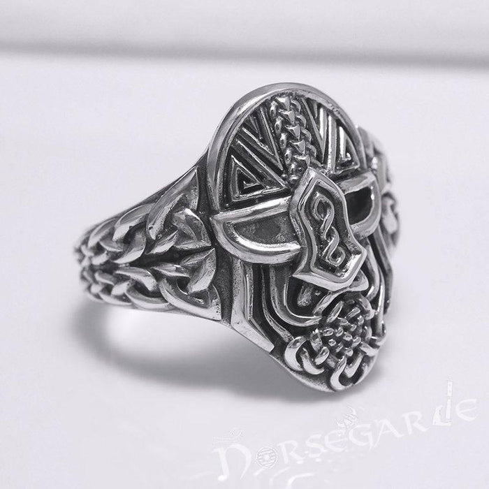 Handcrafted Helm of Odin Ring - Sterling Silver