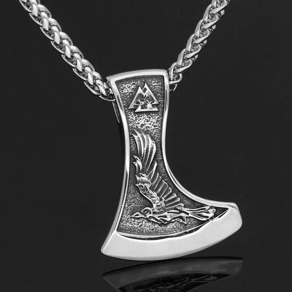 Viking Odin's Companions Axe Pendant - Norse Amulet & Necklace